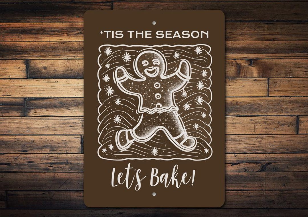 Tis the Season Let's Bake Sign, Christmas Baking Sign, Holiday Kitchen ...