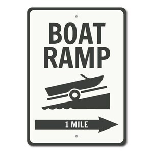 Boat Ramp Sign, Boat Ramp Arrow Sign, Boat Ramp Decor, Boat Owner Gift ...