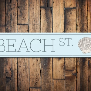 Seashell Beach St Sign, Custom Beach Lover Street Sign, Metal Beach ...