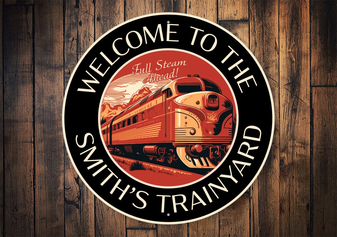 Family Trainyard Sign, Family Train Gift, Train Room Decor, Train Sign ...