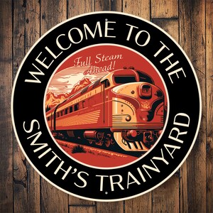 Family Trainyard Sign, Family Train Gift, Train Room Decor, Train Sign ...