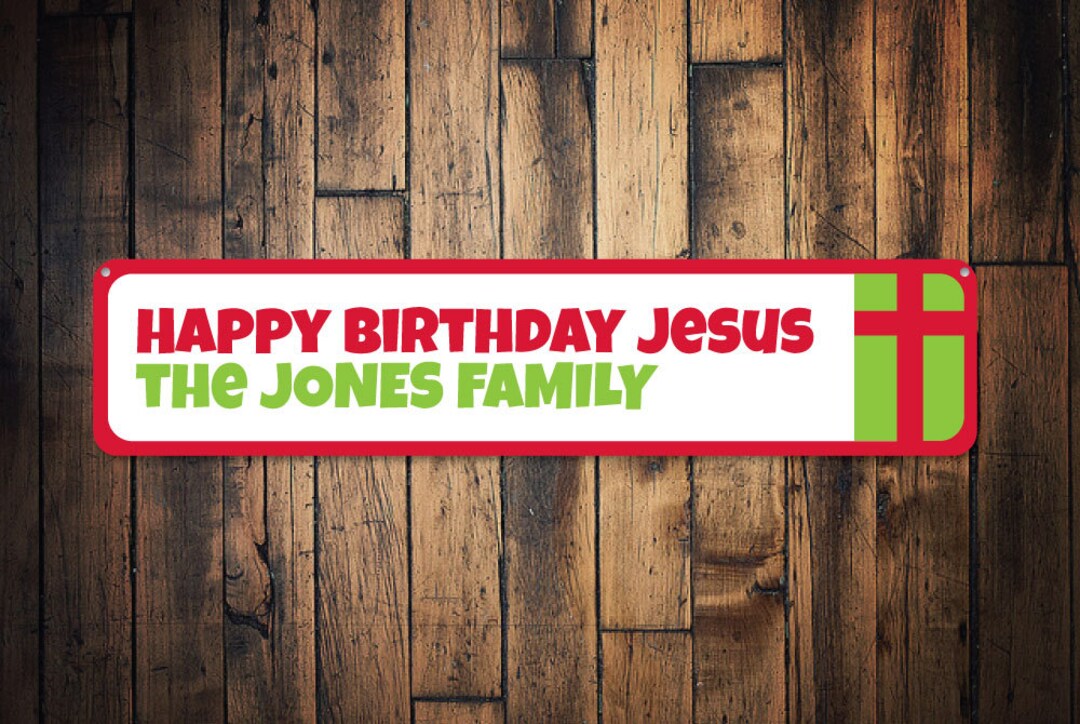 Happy Birthday Jesus Sign, Custom Merry Christmas Sign, Jesus Holiday ...