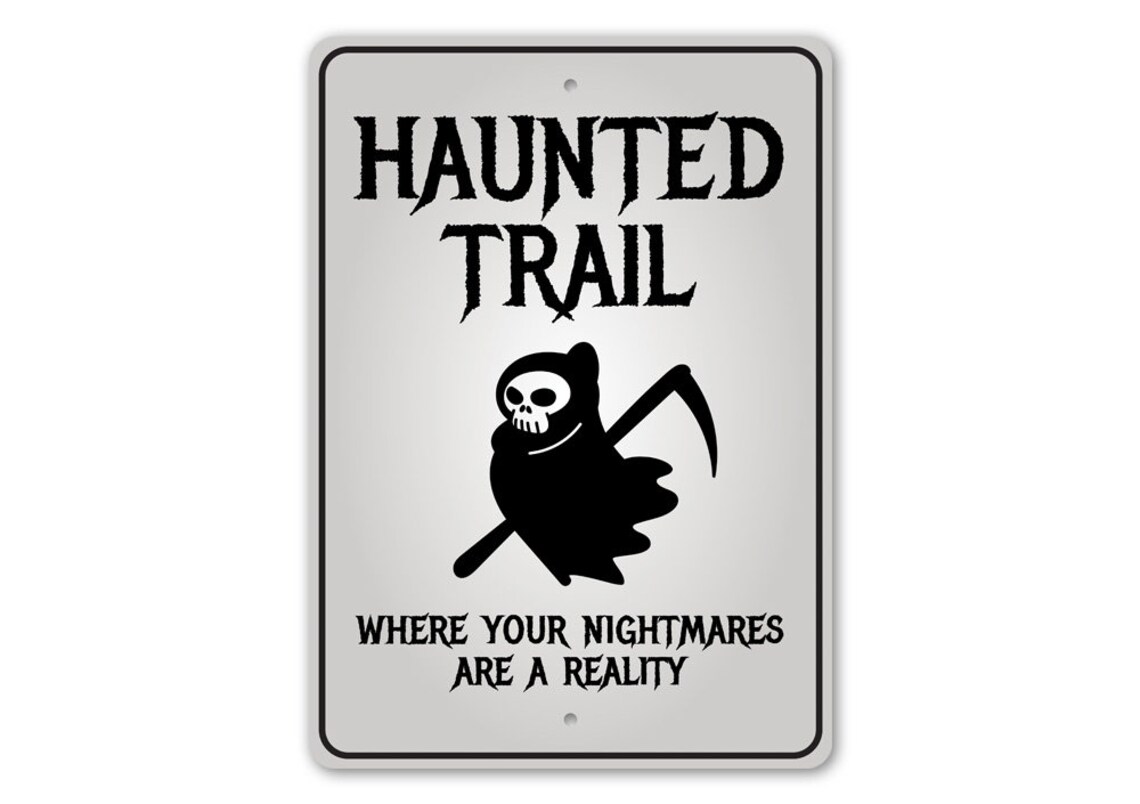 Haunted Trail Sign Halloween Trail Ride Haunted Trail | Etsy