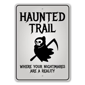 Haunted Trail Sign, Halloween Trail Ride, Haunted Trail, Halloween Sign ...