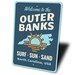 Outer Banks Sign, Surf Sun and Sand, Surfing Sign, North Carolina Sign ...