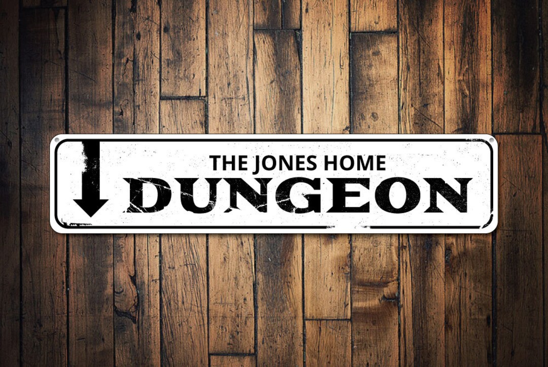 Dungeon Sign, Personalized Directional Arrow Haunted House Sign, Custom ...