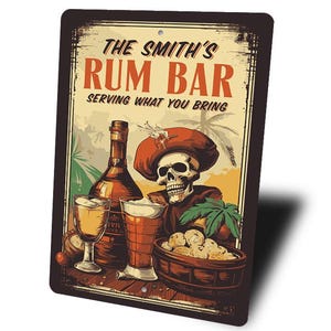 Family Rum Bar Sign, Rum Bar Sign, Custom Rum Gift, Decor for Rum ...