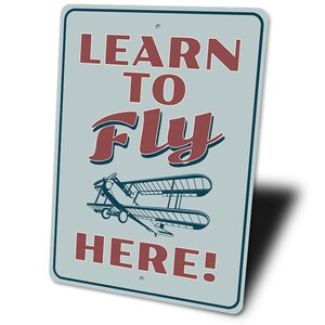 Learn to Fly Sign, Flying Expert Sign, Fly Lessons, Hangar Decoration ...