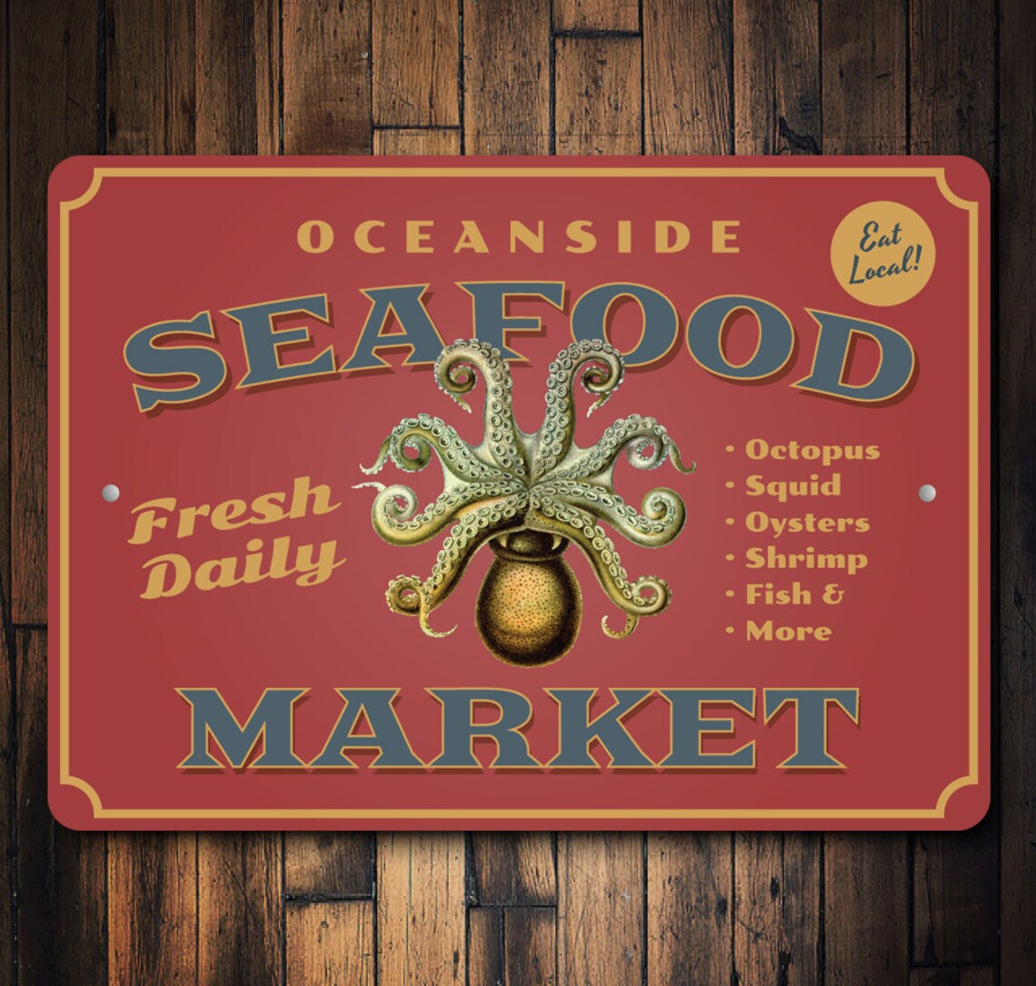 Seafood Market Sign Seafood Lovers Seafood Restaurant Sea - Etsy