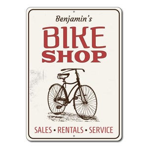 Bike Shop Sign, Vintage Bicycle Sign, Personalized Bike Sign, Custom ...