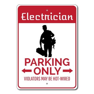 Electrician Parking Sign, Electrician Sign, Electrician Gift for ...