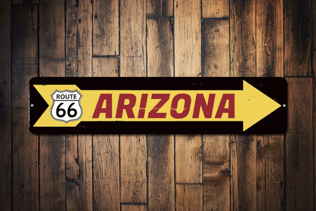 Arizona Arrow Route 66 Sign, Personalized State Name Historic Road ...