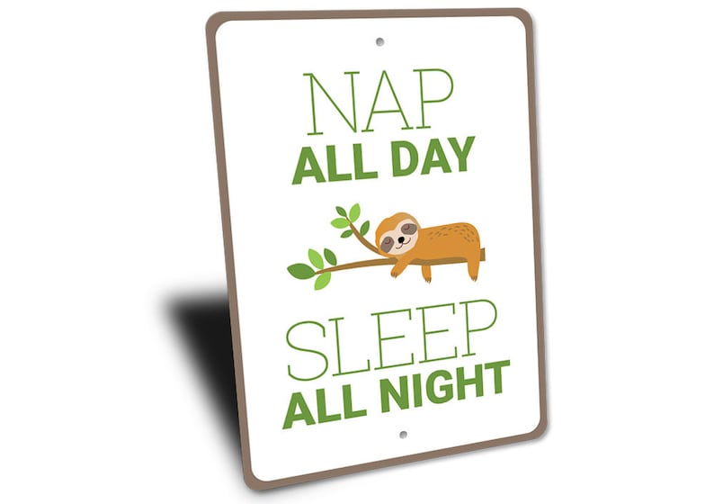Nap All Day Sign Sleep All Night All Day Sleepers Sleeping | Etsy