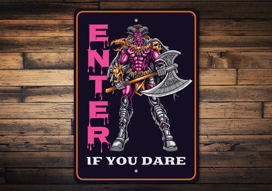 Enter If You Dare Sign, Halloween Sign, Creepy Welcome Sign, Halloween ...