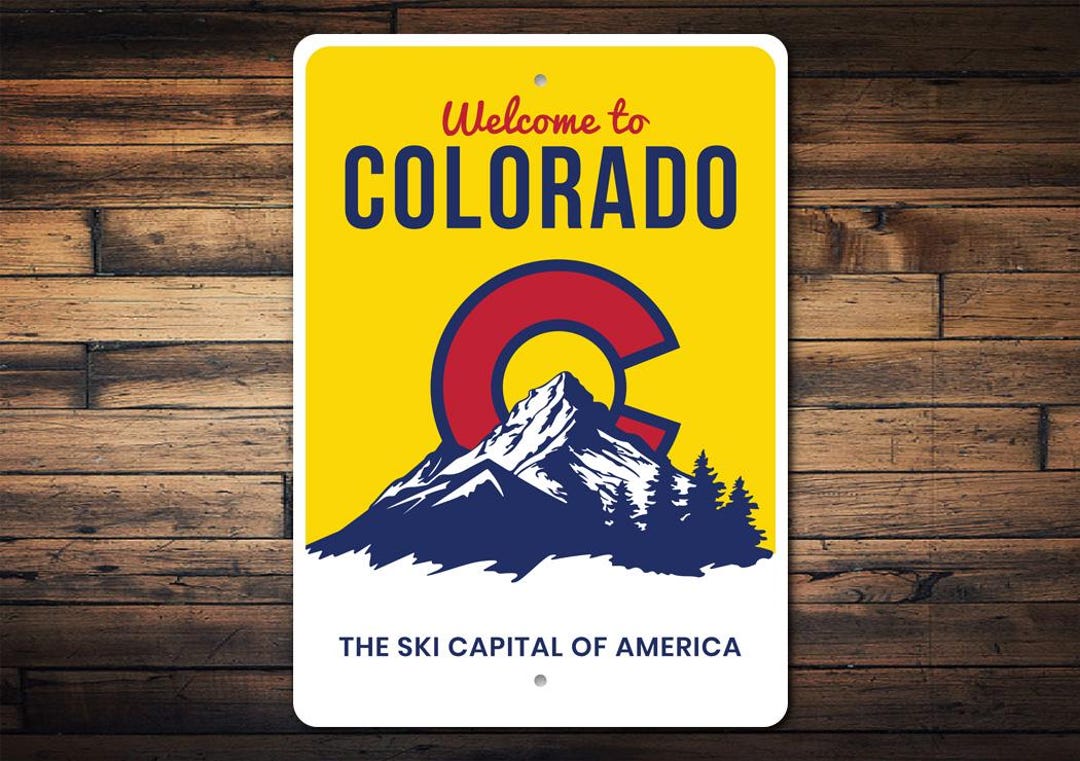 Colorado Welcome Sign, Colorado Ski Decor, Colorado Logo, Ski Capital ...