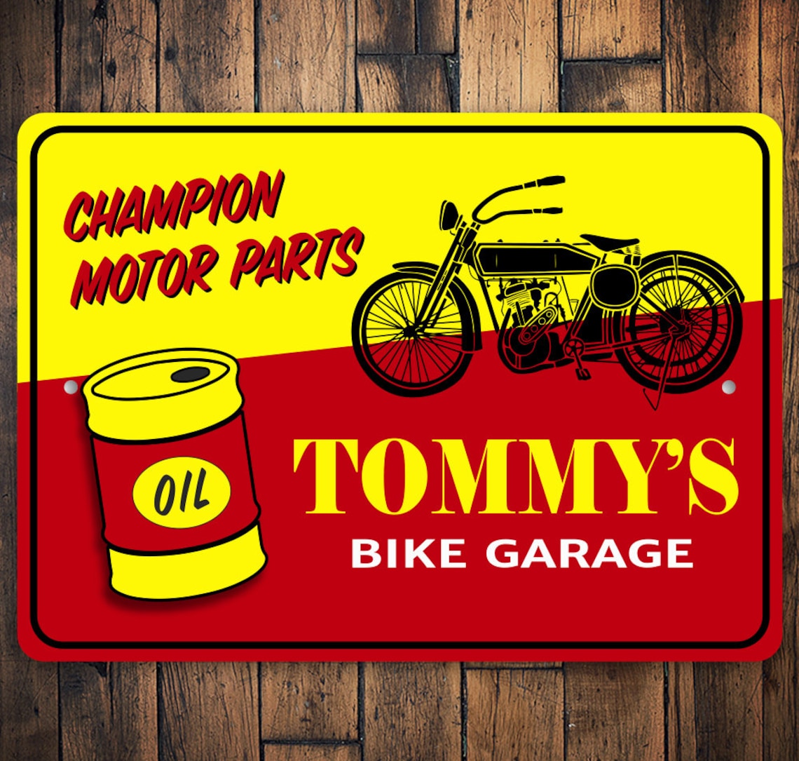 Custom Bike Garage Sign Biker Garage Biker Signs Garage For | Etsy