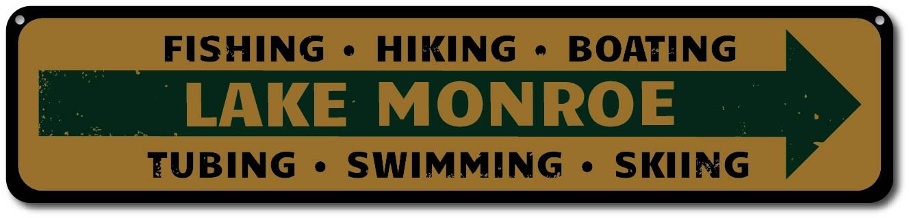 Lake Arrow Sign Personalized Lake Name Sign Directional | Etsy