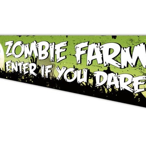Zombie Farm Sign, Haunted Zombie Sign, Zombie Decor, Scary Sign ...