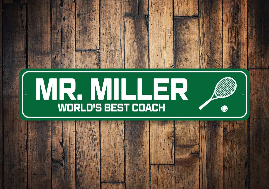 Tennis Coach Sign, Custom Tennis Gift, Dad Tennis Coach Gift, Custom ...