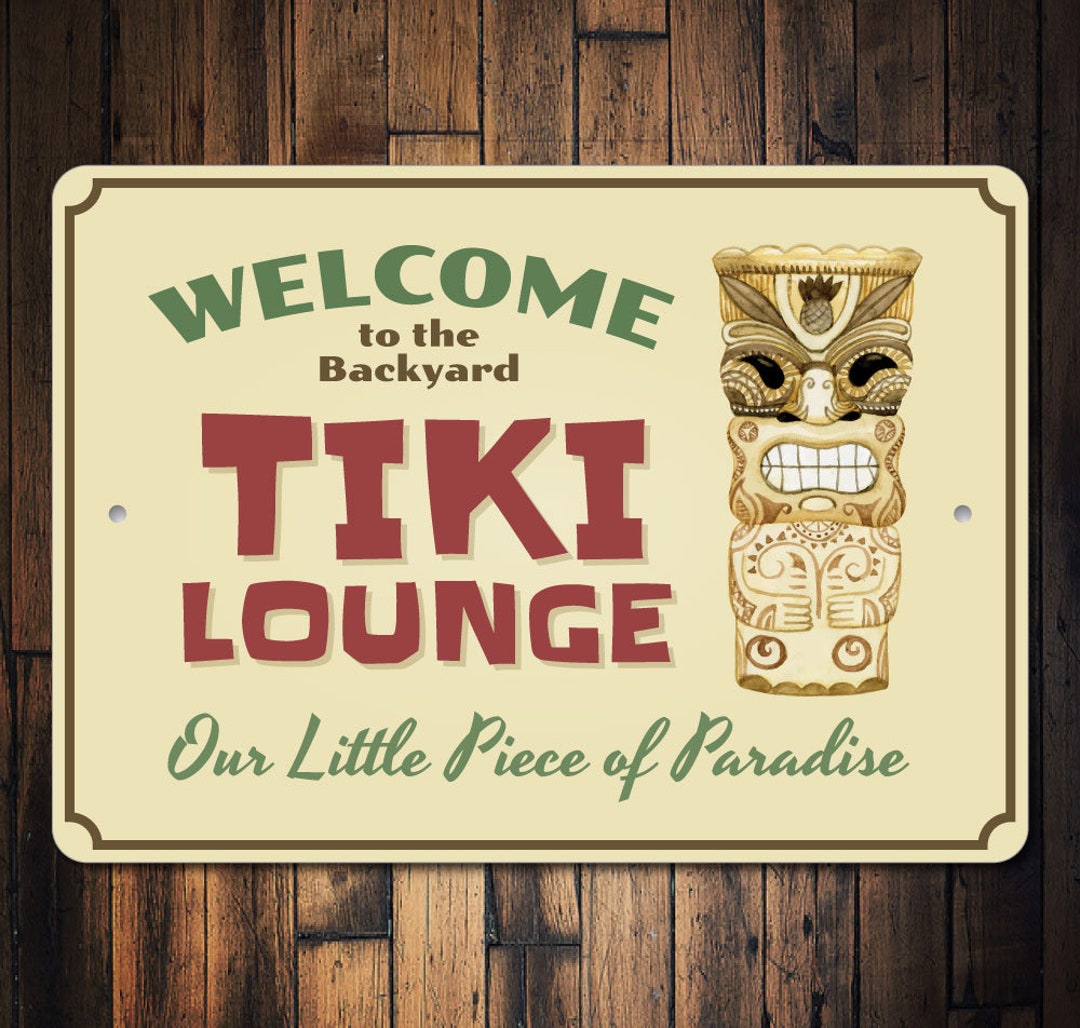 Welcome Tiki Bar Sign, Tiki Lounge Decor, Tiki Man Sign, Tiki Man Decor ...