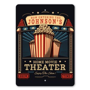 Vintage Movie Sign, Home Theater Sign, Custom Theater Gift, Theatre ...