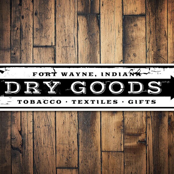Dry Goods Arrow Sign - Etsy