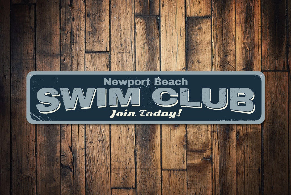 Swim Club Sign Personalized Join Today Beach Location Sign | Etsy