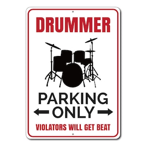Drummer Parking Sign, Drummer Gift, Gifts for Drummers, Drum Player ...