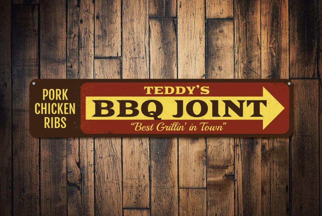 BBQ Joint Arrow Sign, Personalized Best Grillin' in Town Sign, Custom ...