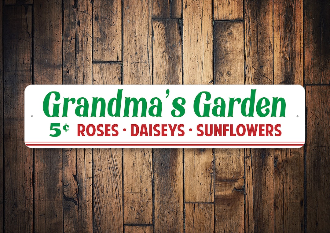 Grandmas Garden Sign Custom Garden Garden Decor Flower - Etsy