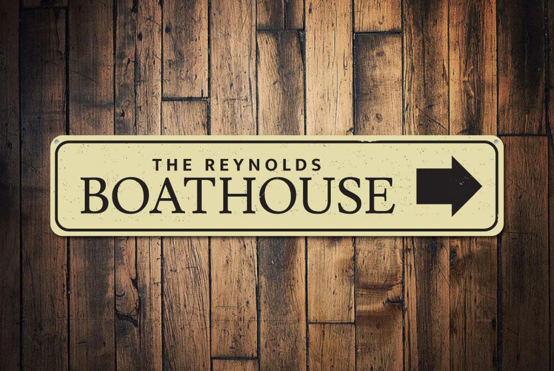 Boathouse Arrow Sign, Personalized Boathouse Decor, Custom Family Name ...