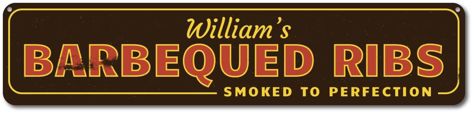 Barbequed Ribs Sign Personalized Smoked to Perfection Sign - Etsy