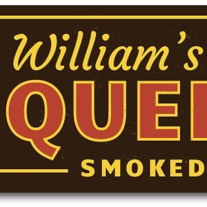 Barbequed Ribs Sign, Personalized Smoked to Perfection Sign, Custom BBQ ...