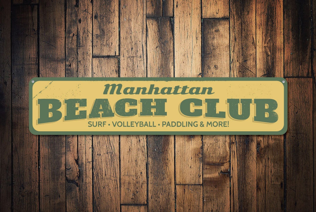 Beach Club Sign, Personalized Beach House Sign, Surf Volleyball ...