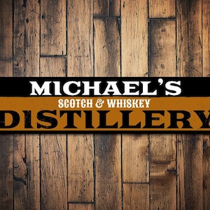 Scotch & Whiskey Distillery Sign, Personalized Brewer Name Sign, Custom ...