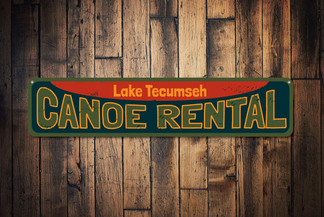 Canoe Rental Sign, Personalized Lake Name Sign, Lake House Sign, Custom ...