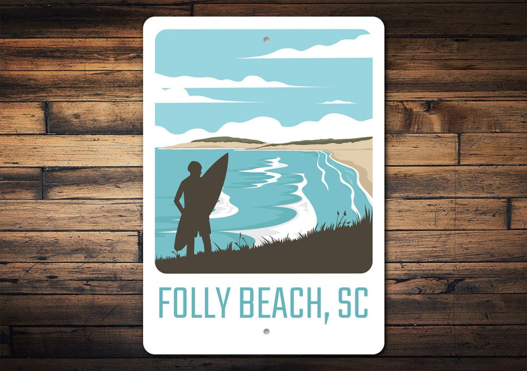 Folly Beach SC Sign, Custom Beach Sign, South Carolina, Beach Decor ...