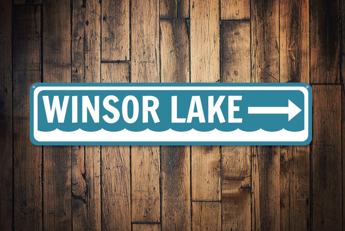 Lake Sign Custom Lake Directional Arrow Sign Lake Name Sign - Etsy