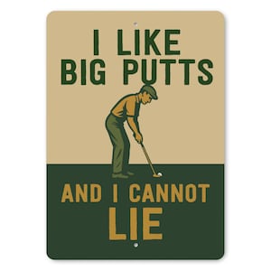 I Like Big Putts Sign, Funny Golf Sign, Golf Wall Decor, Golf Man Cave ...