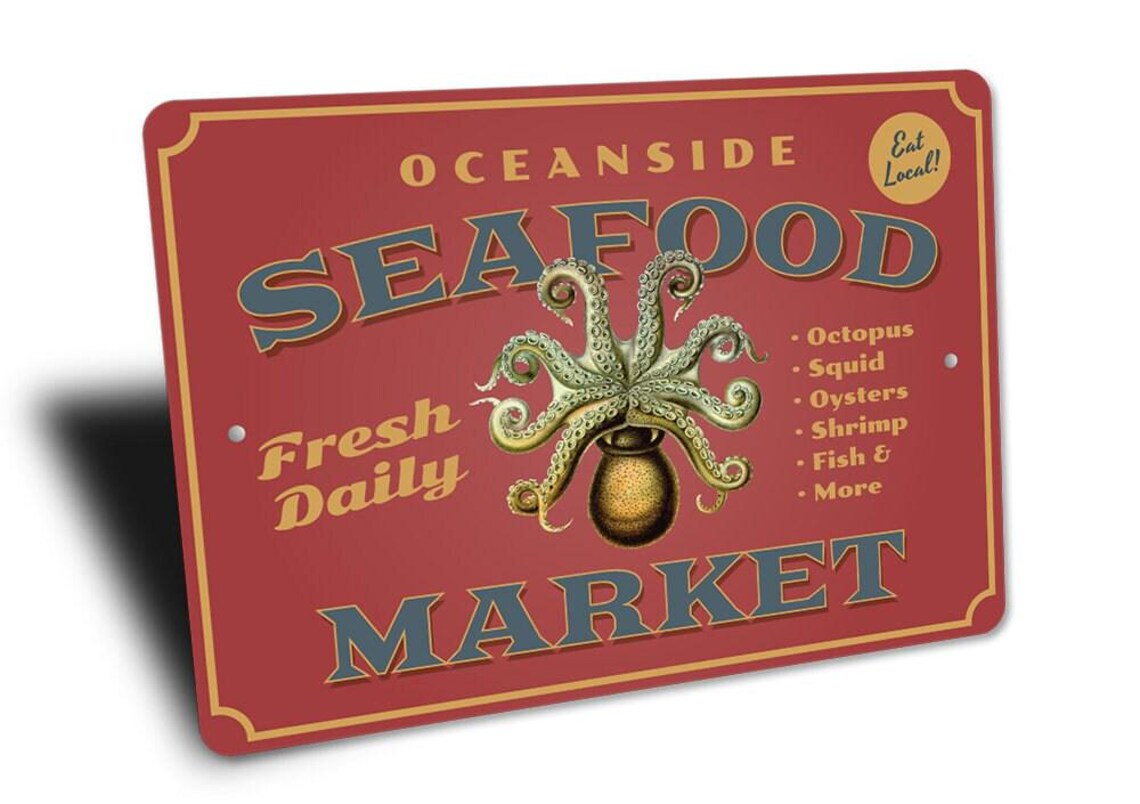 Seafood Market Sign, Seafood Lovers, Seafood Restaurant, Sea Sign ...