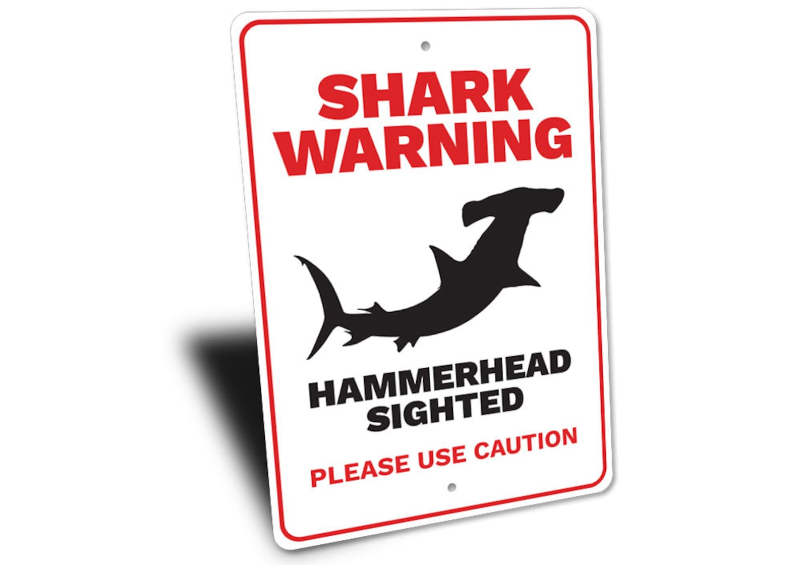 Shark Warning Sign Hammerhead Sign Shark Sighting Sign | Etsy