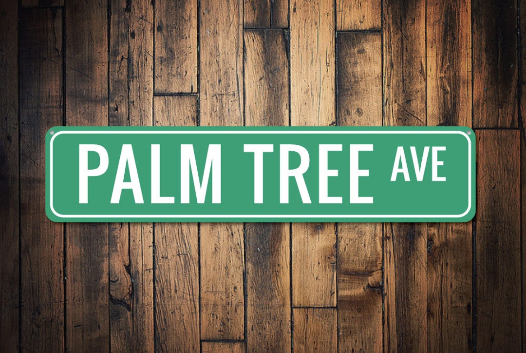 Palm Tree Ave Sign, Custom Beach Street Sign, Ocean Lover Gift, Beach ...