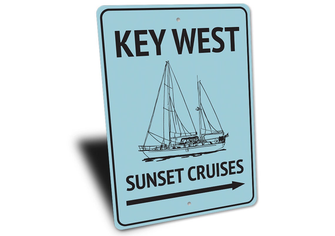 Key West Beach Sign Sunset Cruises Key West Cruise Metal | Etsy