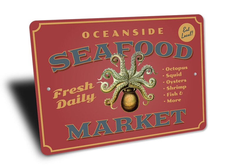 Seafood Market Sign Seafood Lovers Seafood Restaurant Sea - Etsy