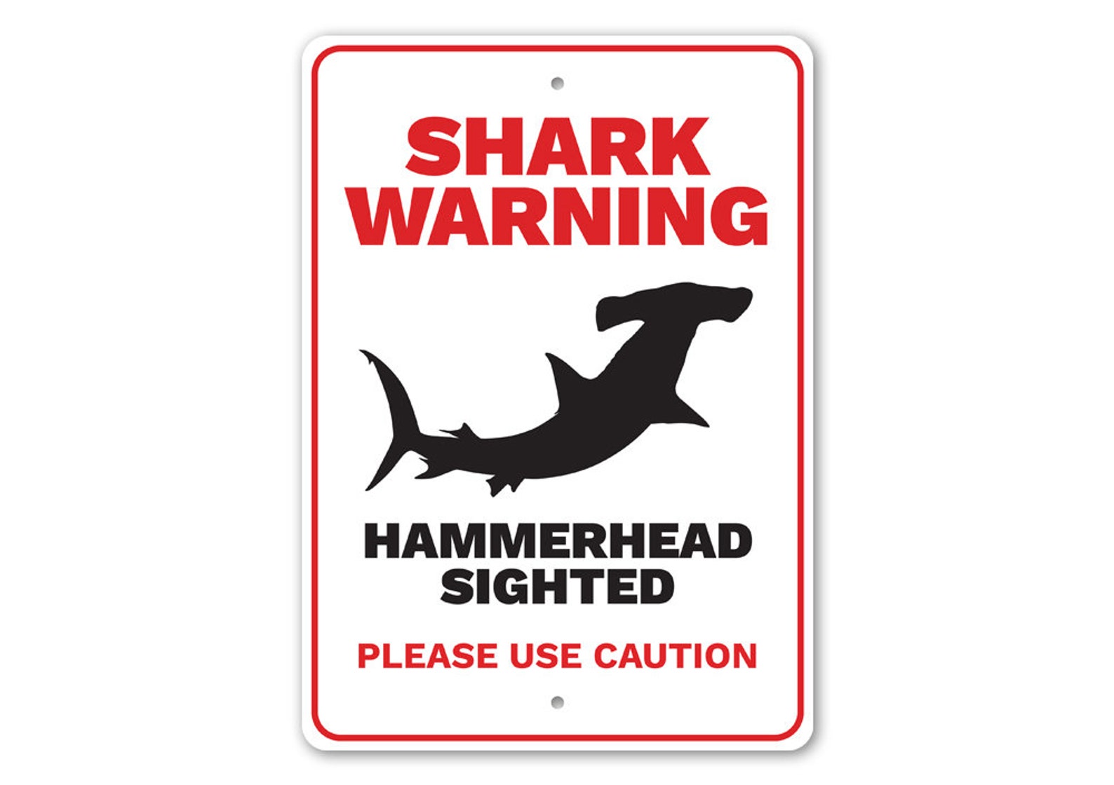 Shark Warning Sign Hammerhead Sign Shark Sighting Sign - Etsy