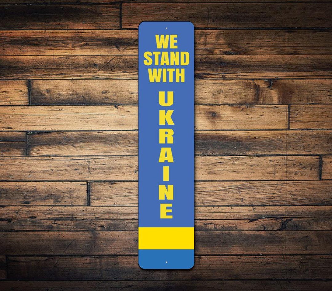 Vertical Ukraine Sign, Ukraine Porch Sign, We Back Ukraine Gift ...