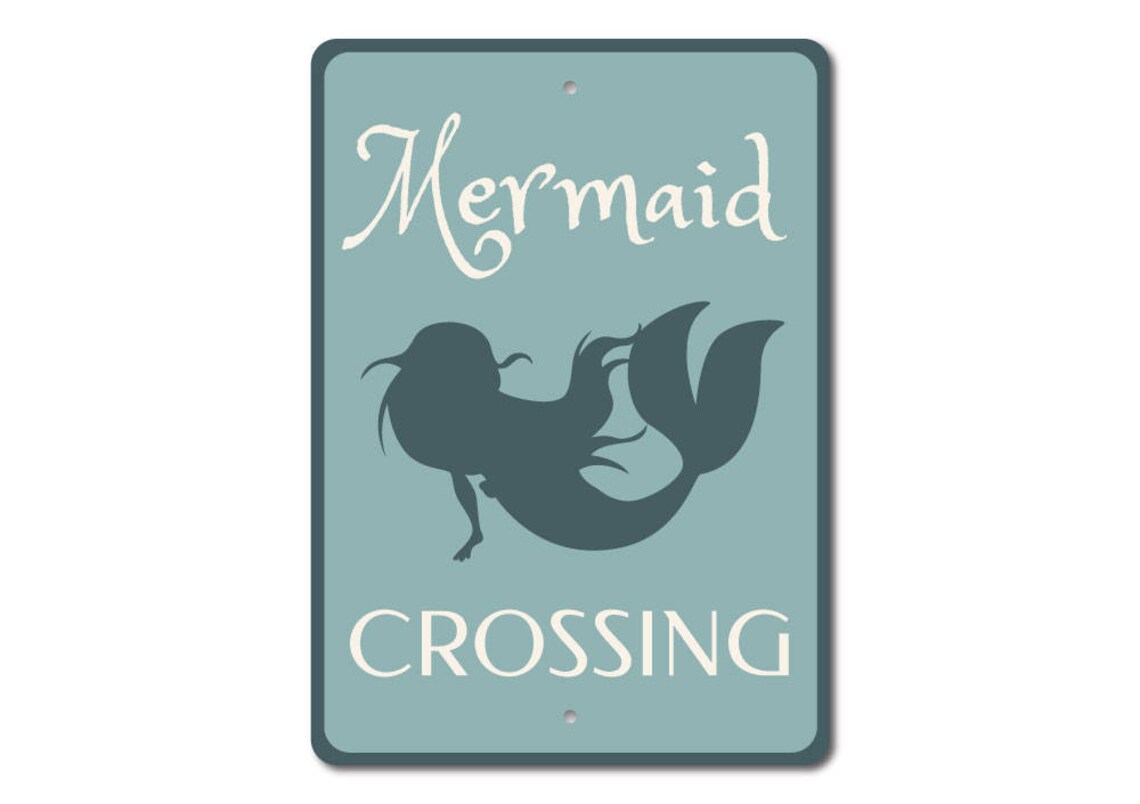 Mermaid Sign Mermaid Decor Mermaid Crossing Sign Little | Etsy