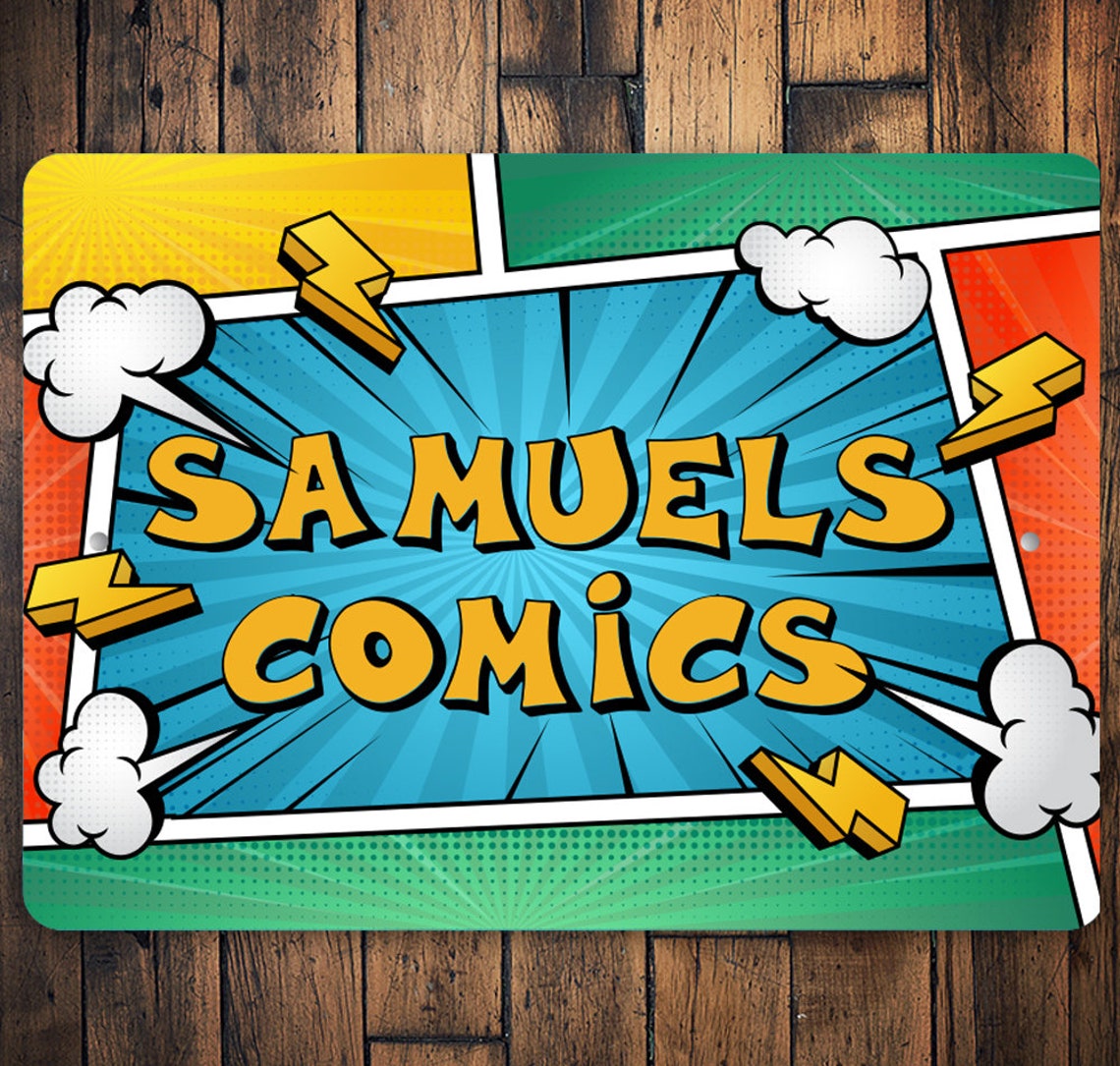Comic Room Sign Custom Comic Decor Comic Book Lover Comic - Etsy