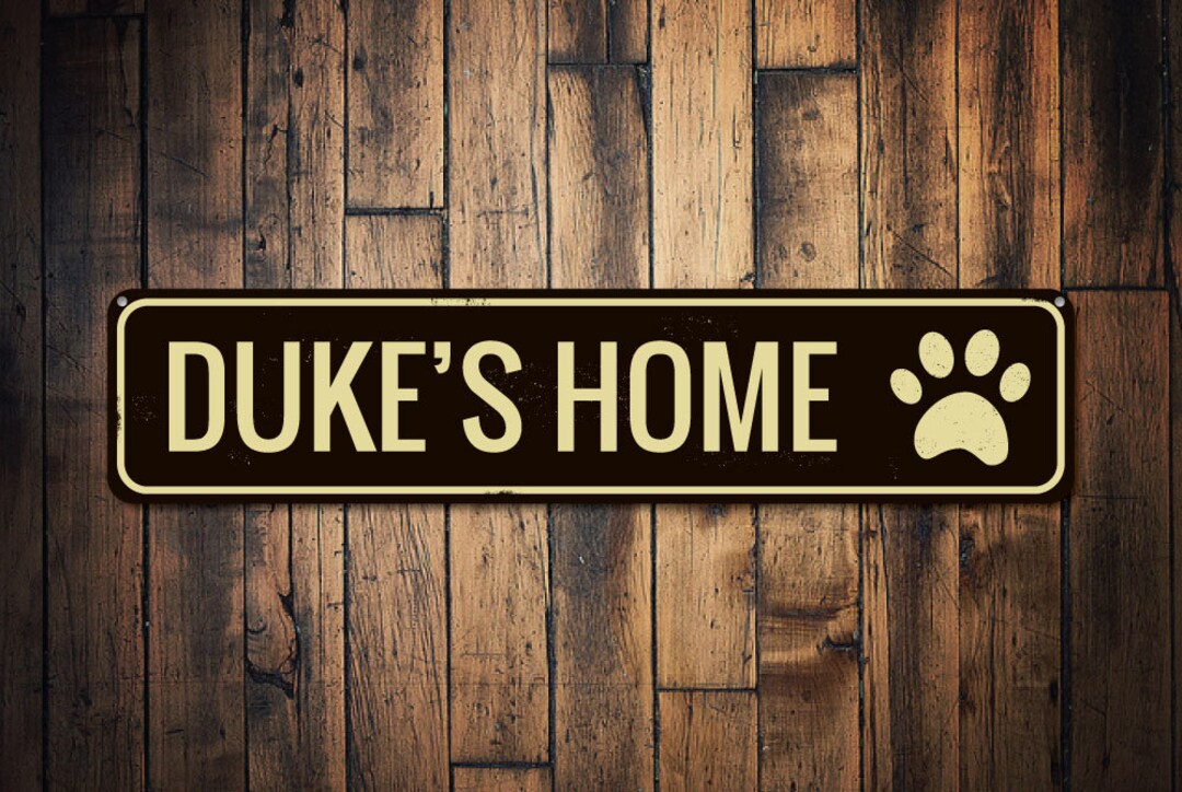 Pet's Home Sign, Personalized Pet Name Paw Print Sign, Custom Animal ...