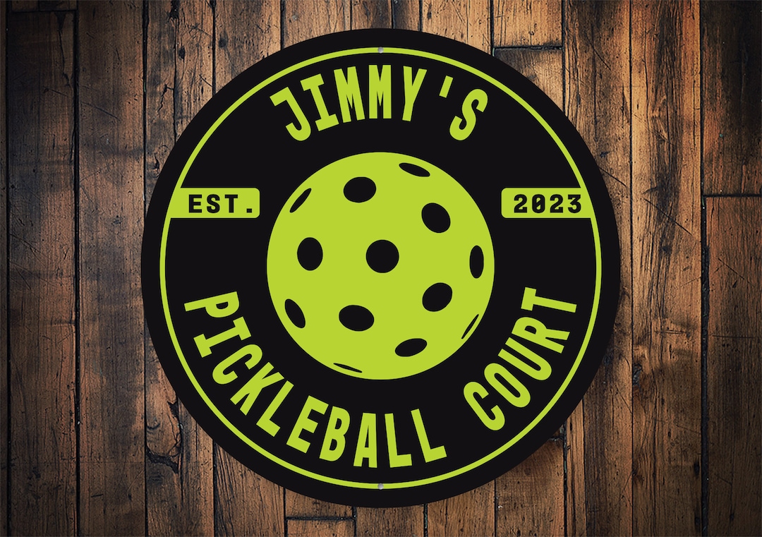 Pickleball Court Sign, Circle Pickleball Sign, Custom Pickleball Gift ...